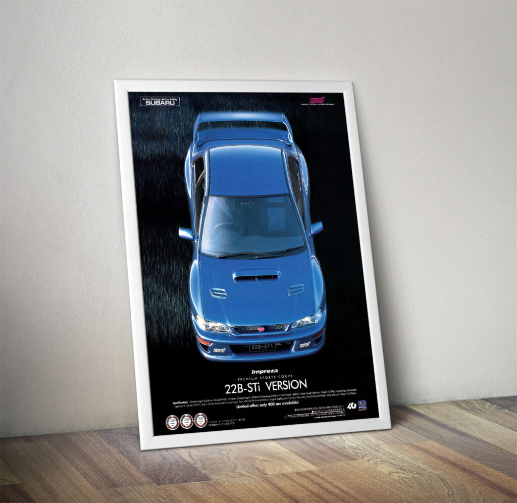 Subaru Impreza 22B-STi Vintage Ad Poster - Turbo Dogma
